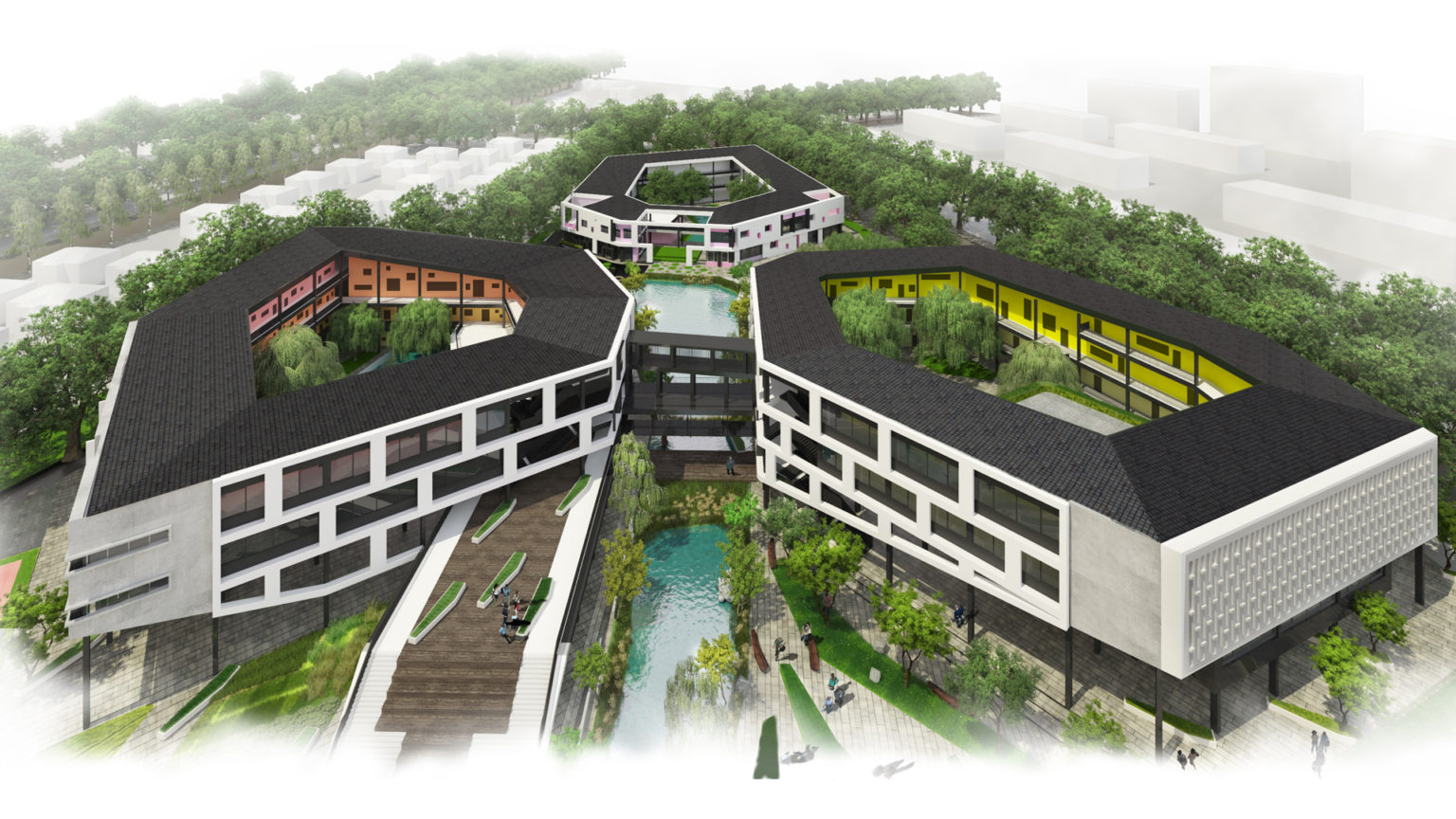 High School and KG of 3 courtyards near Shanghai China